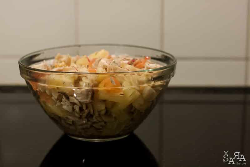 Salada Fria de frango com Ananás - Chocolate a mais
