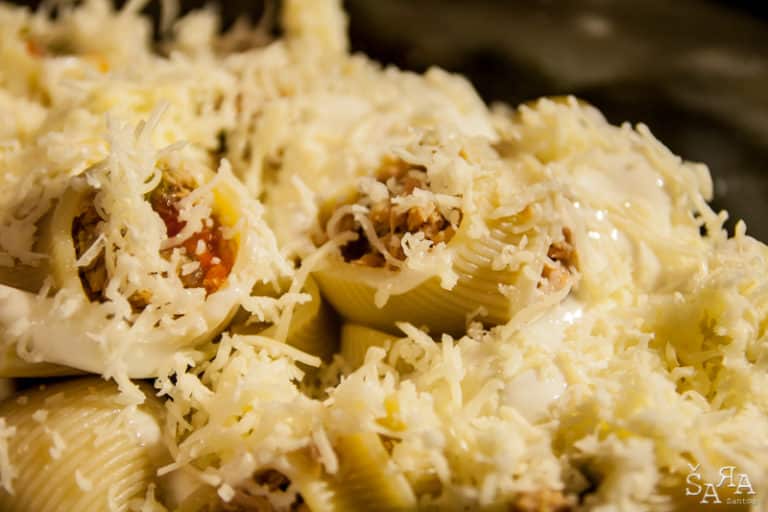 Massa de concha recheada com atum - Chocolate a mais